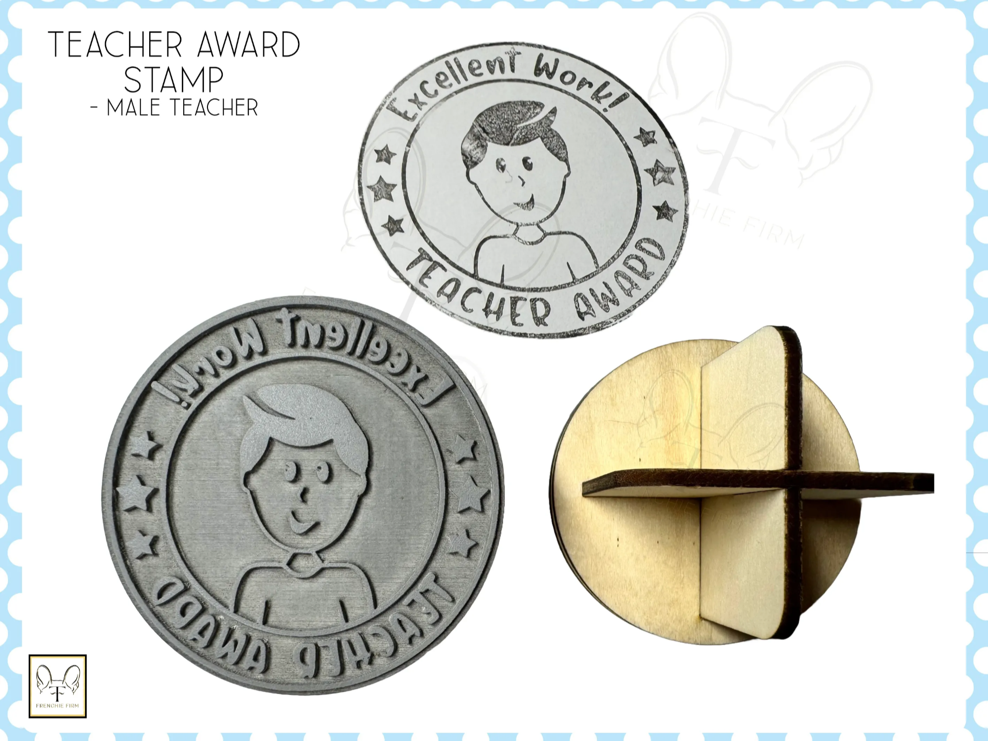 Teacher Award Stamp - Excellent Work for Male Teacher - Teacher ...