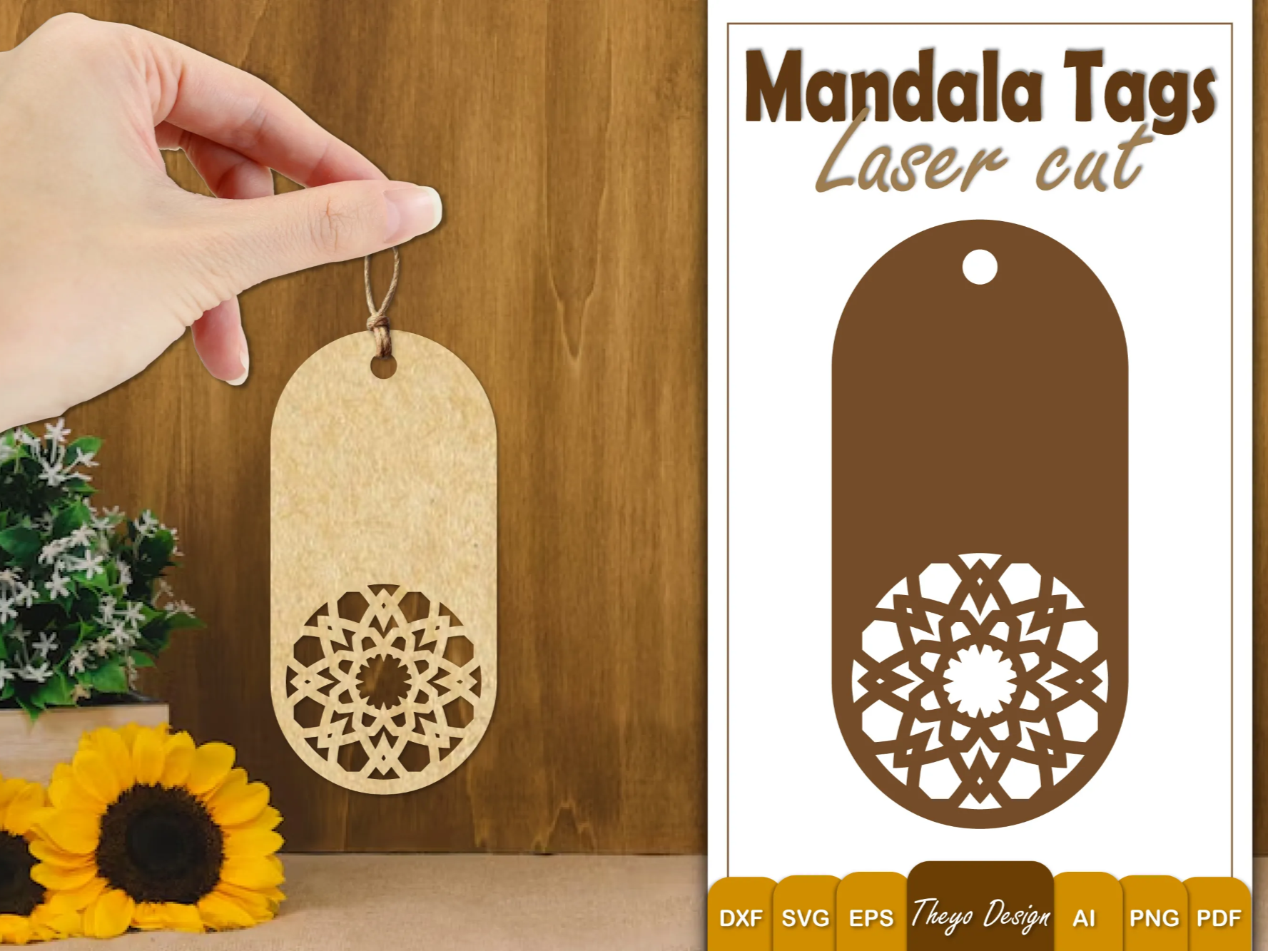 Laser cut and engrave | Mandala Gift Tags Laser Cut | Mandala Gift Hang ...