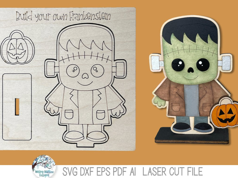 Halloween Frankenstein Monster DIY Pop Out Stand Up Painting Craft Kit ...