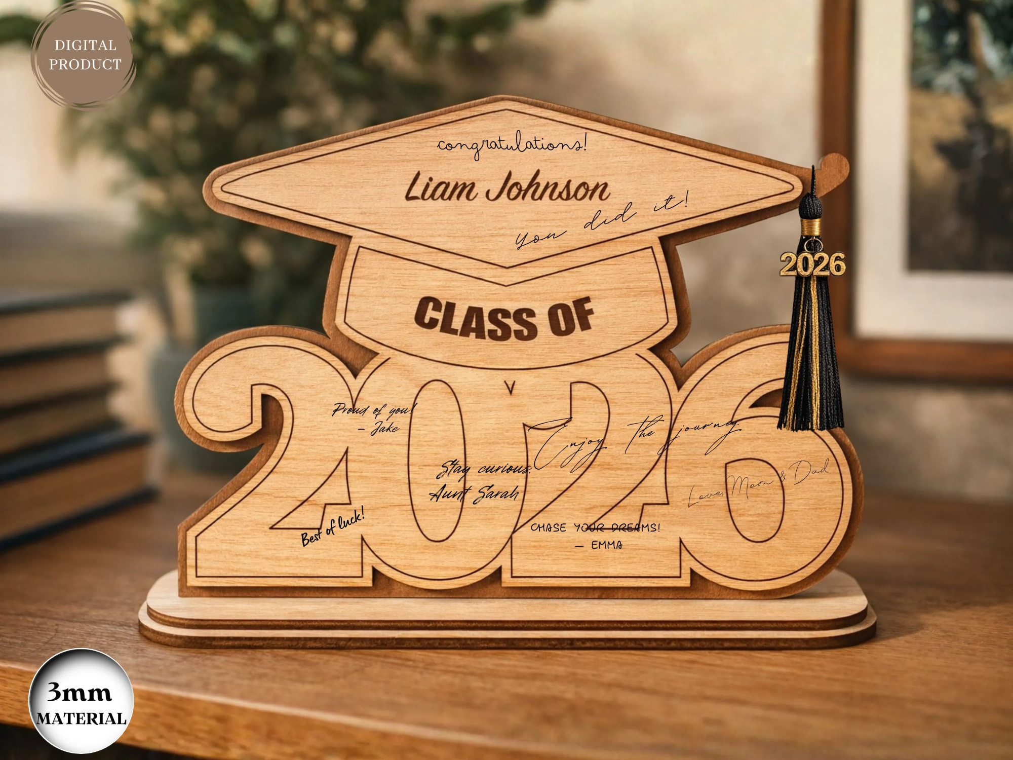 Class of 2026 Graduation Sign Laser Cut | Ready to Use Files - Atomm