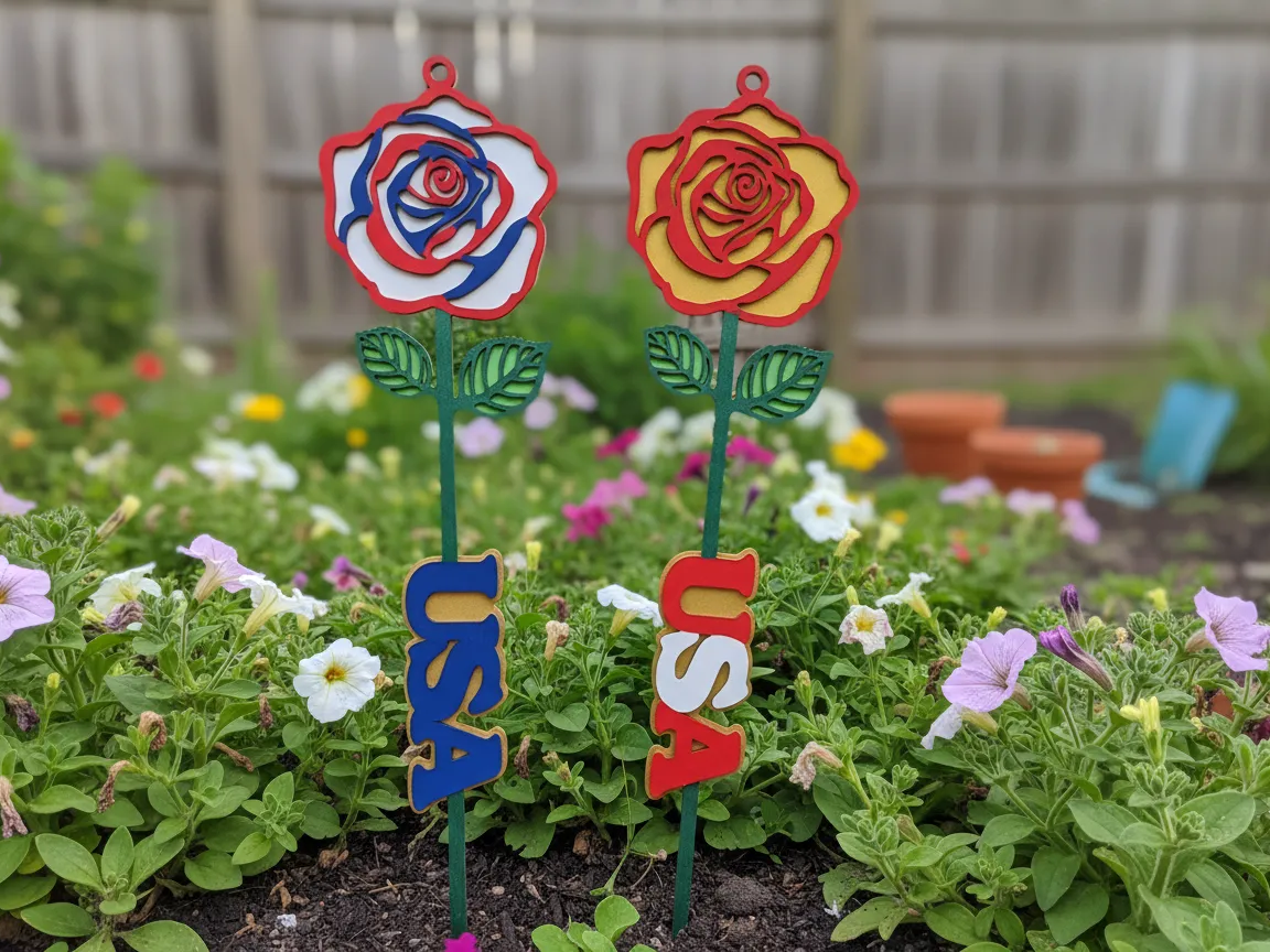 Patriotic Rose Garden Stakes with USA Lettering | Free Files - Atomm