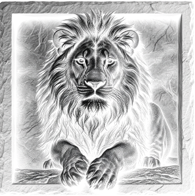 gravure sur ardoise avec effet 3D reliefs de lions | Free Files - Atomm