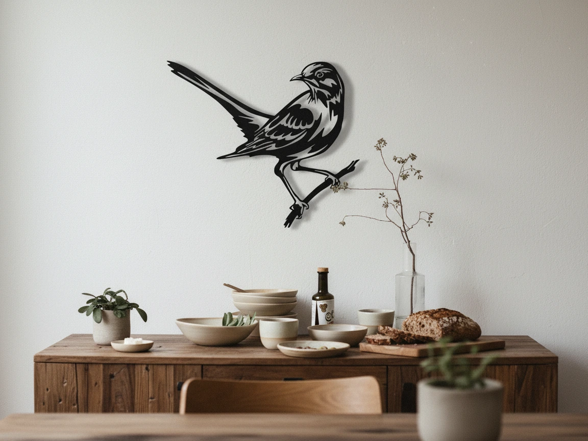 Decorative Bird Wall Decor SVG XCS | Wooden Nature Art | Modern Laser ...