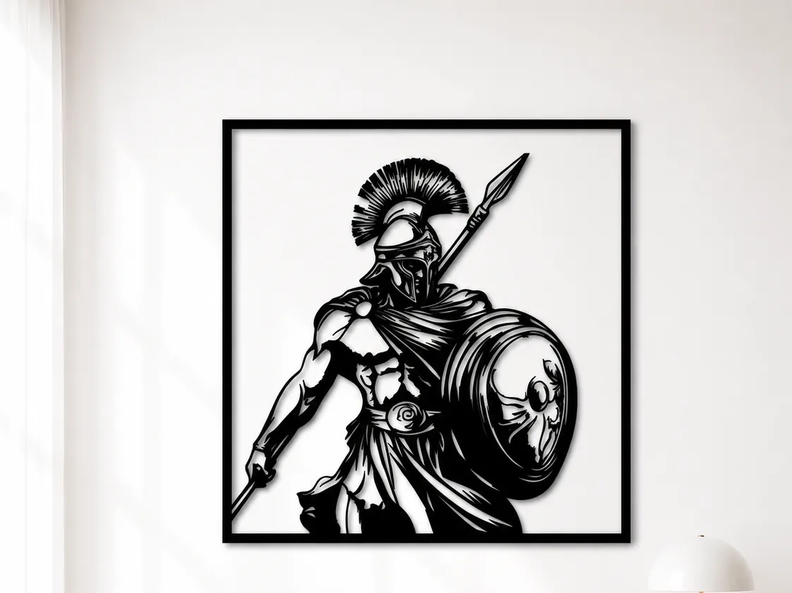 Spartan Warrior SVG | Greek Warrior Wall Art SVG | Ancient Sparta Decor ...
