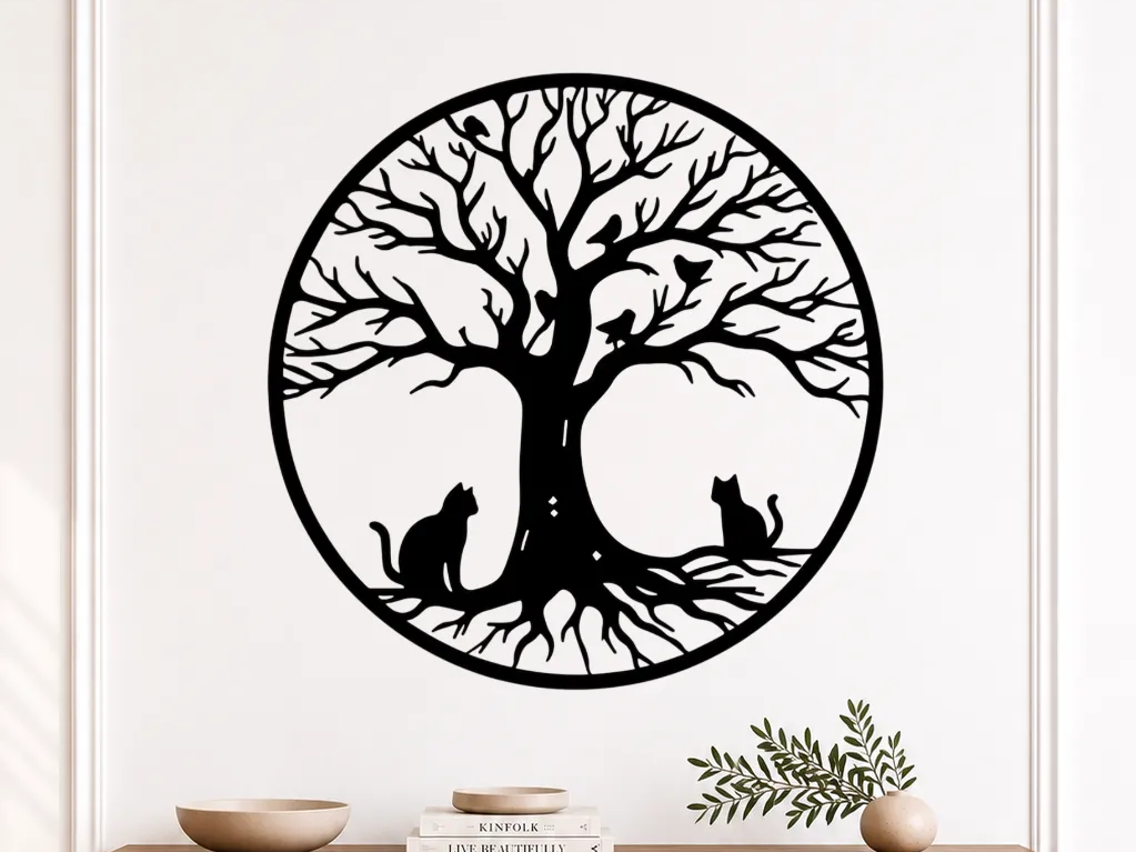 Cat Tree Of Life Svg, Cat Wall Art Svg, Tree Of Life Decor, Cat Lover ...