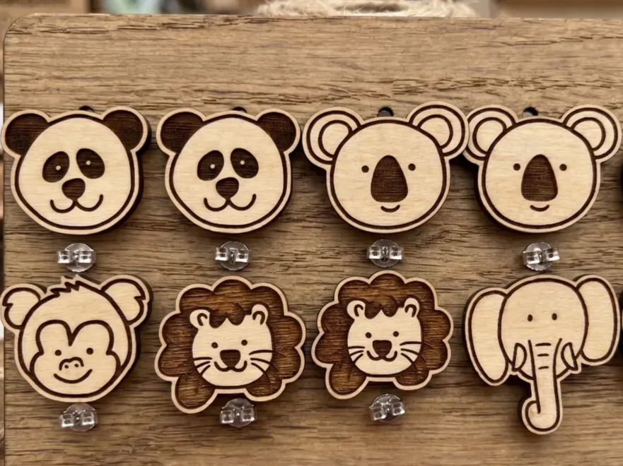 Animal Face Stud Earrings set | Free Files - Atomm