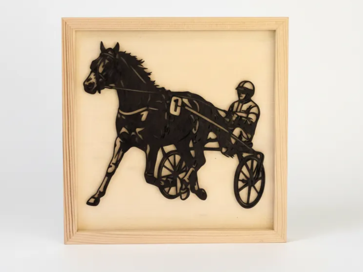 Tableau mural encadré représentant un cheval de trot attelé | Free ...