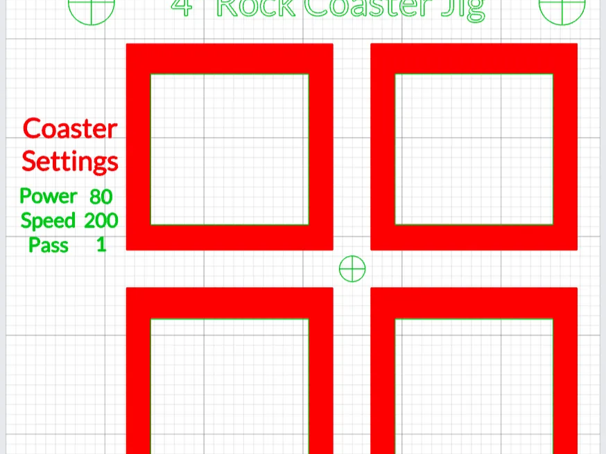 Laser Cut 4" Rock/Slate Coaster Jig with Settings | Free Files - Atomm