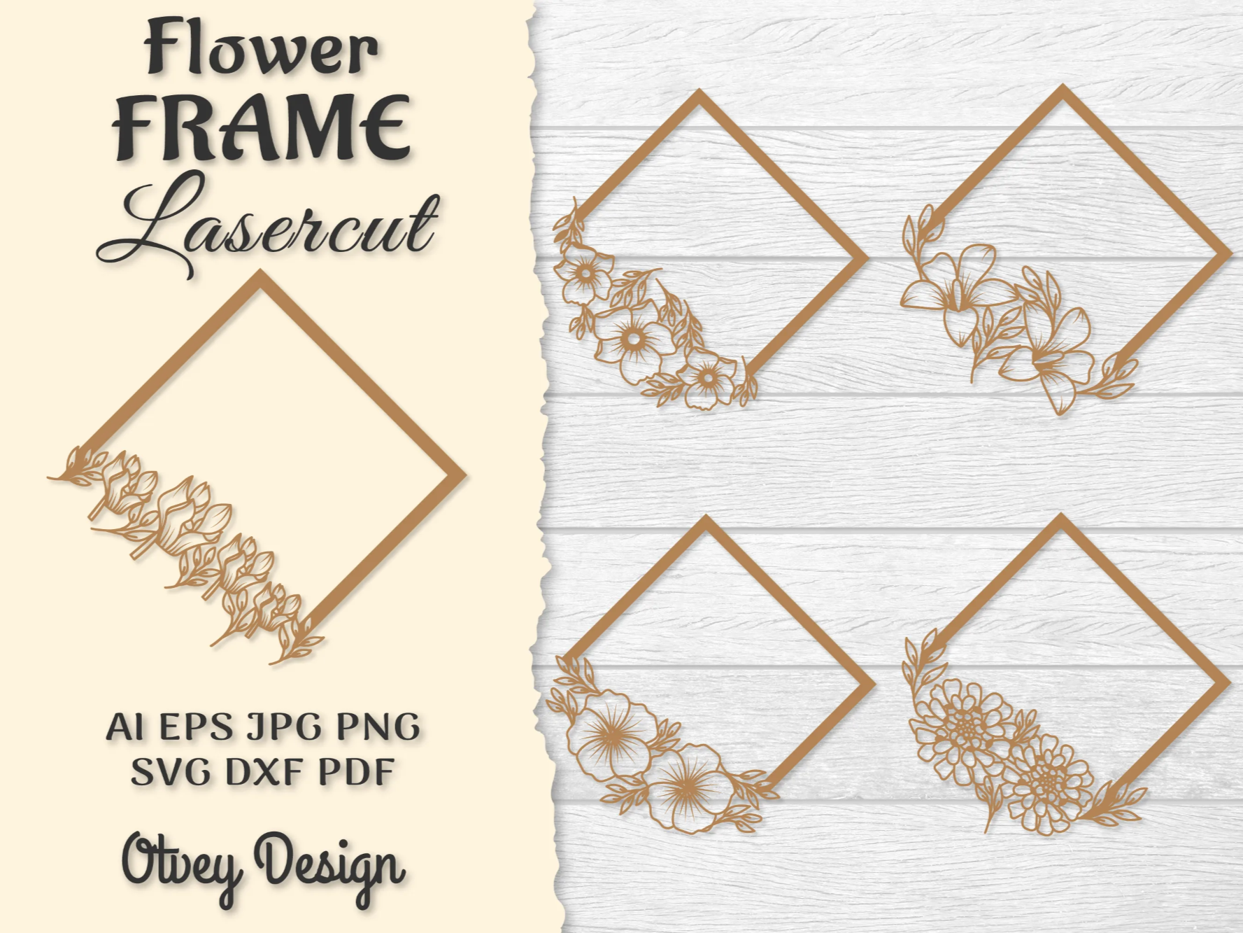 Laser cut and engrave | Frame Flower Lasercut BUNDLES | Ready to Use ...