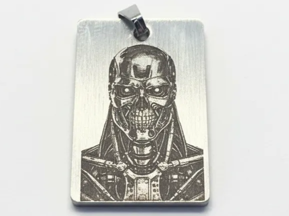 Laser Engraved Terminator Robot T800 Metal Pendant Necklace | Free ...