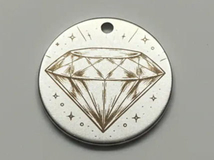 Laser Engraved Metal Pendant with Diamond Design | Free Files - Atomm