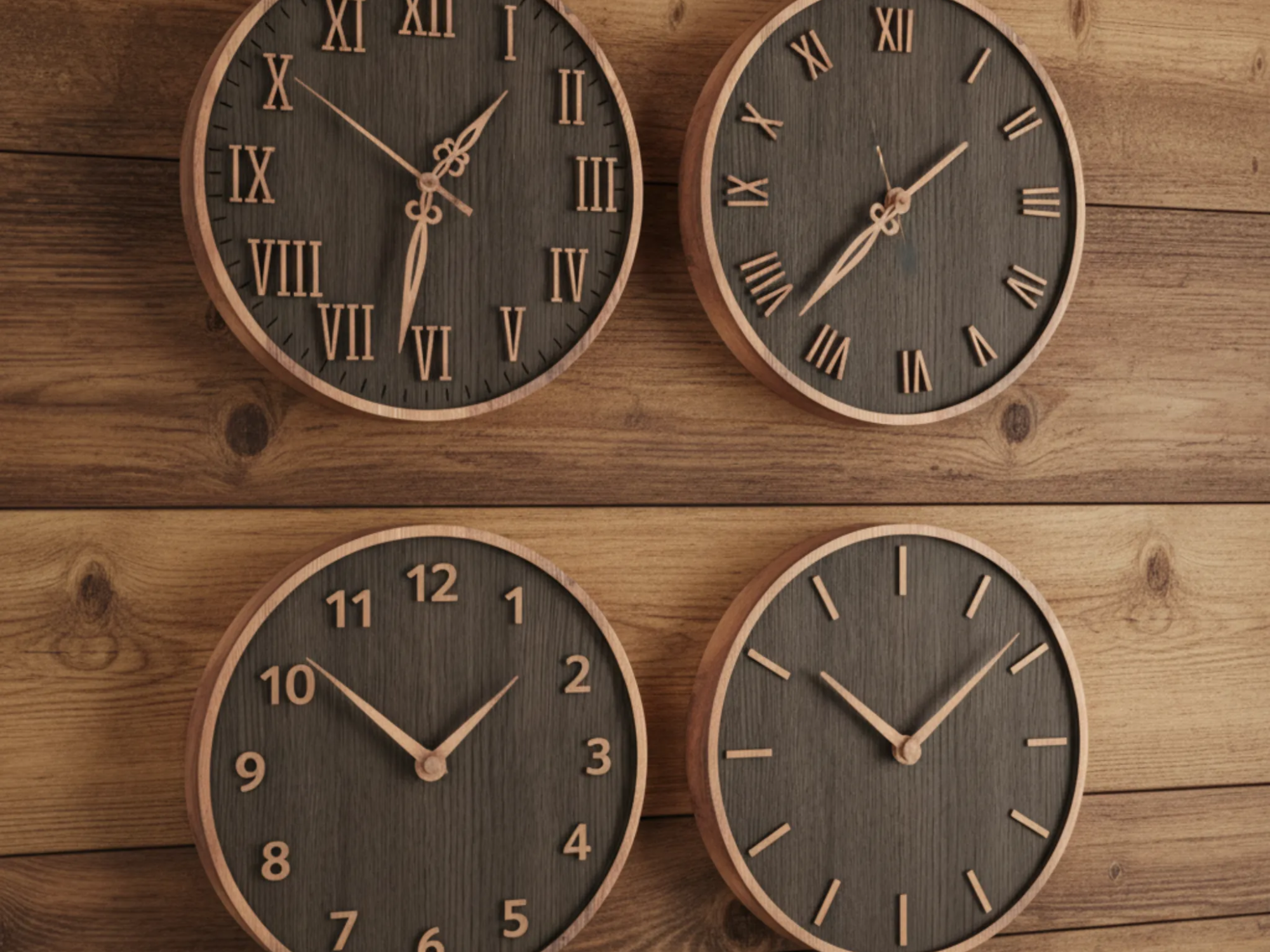Modern Wall Clock Mega Pack, Clocks Set with Roman and Arabic Numerals ...