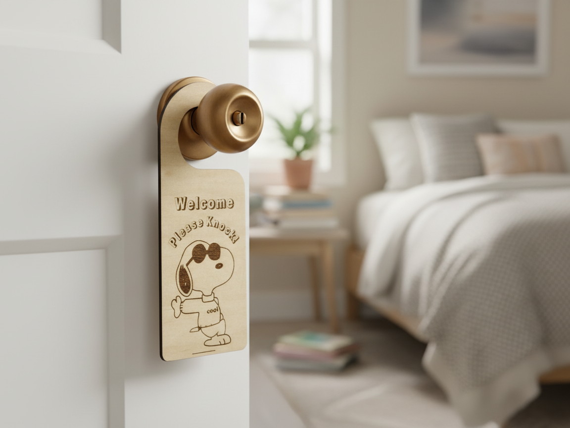 Welcome Please Knock Snoopy Door Hanger Sign | Free Files - Atomm