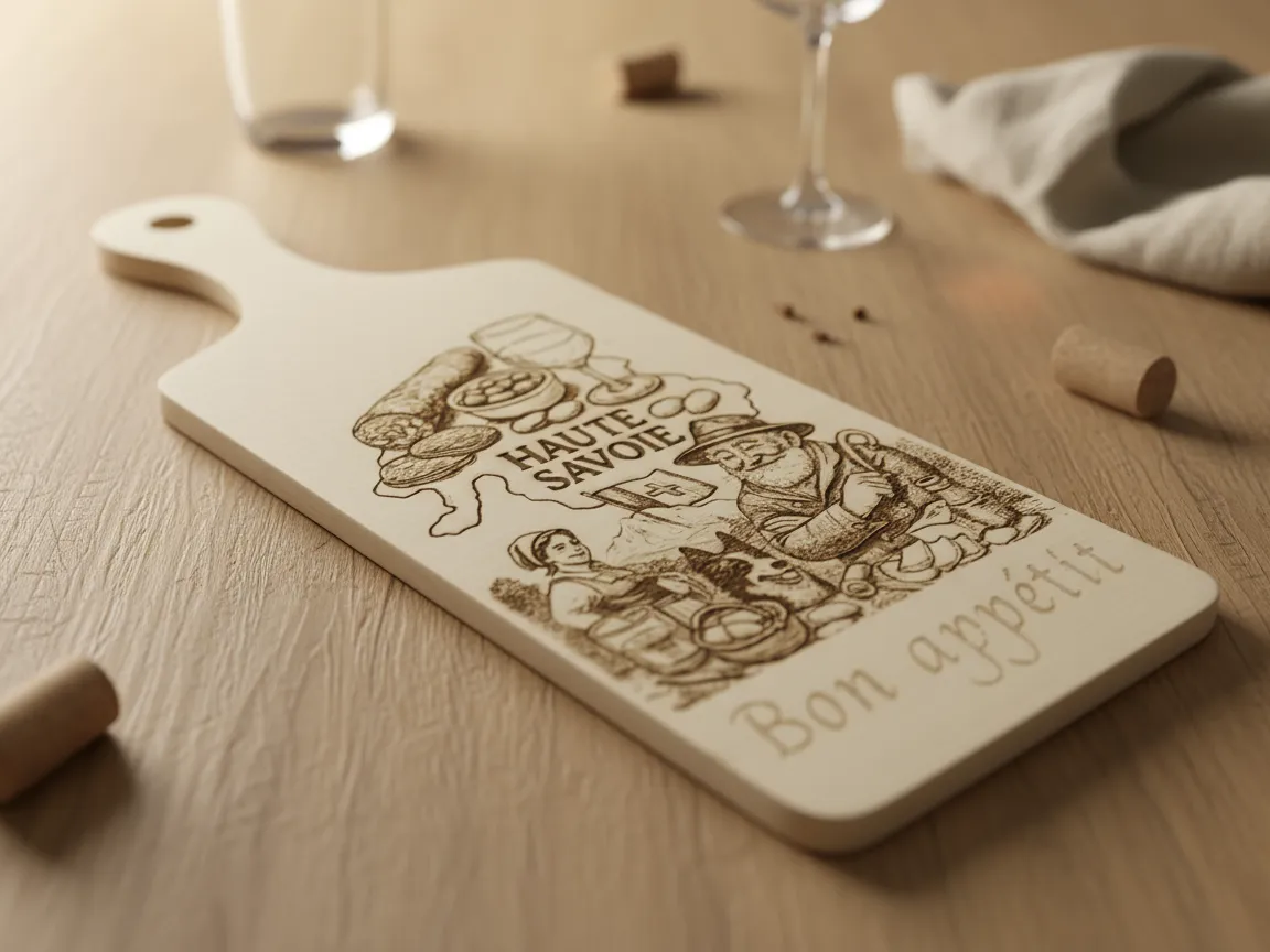 Laser Engraved Wooden Cutting Board with Haute Savoie Design | Free ...
