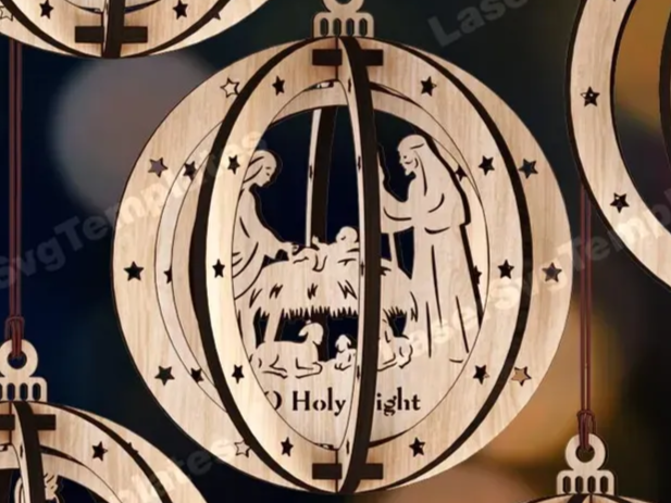 personalized holy family ball for Christmas tree | Free Files - Atomm