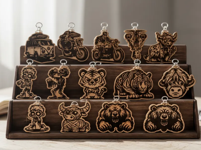 Laser Cut Wooden Funny Keychains | Free Files - Atomm