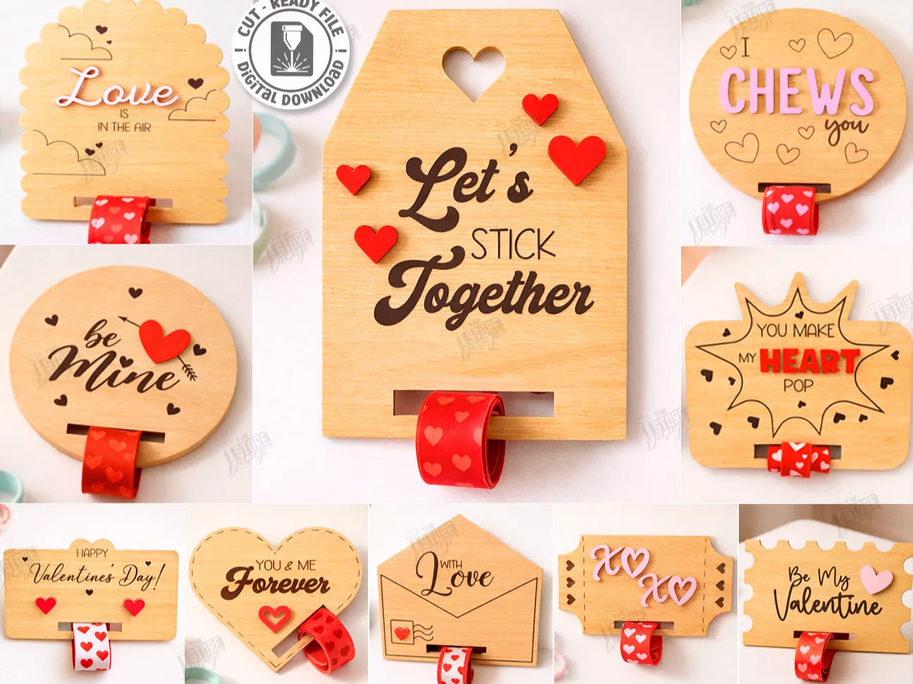Laser cut and engrave | Valentine’s Day Bracelet Card Laser Cut Files ...