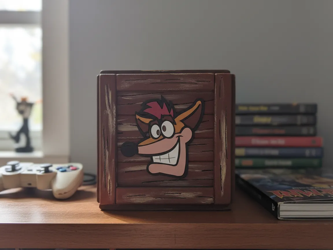 Crash, ONE UP, Wooden Crate Storage Box | Free Files - Atomm