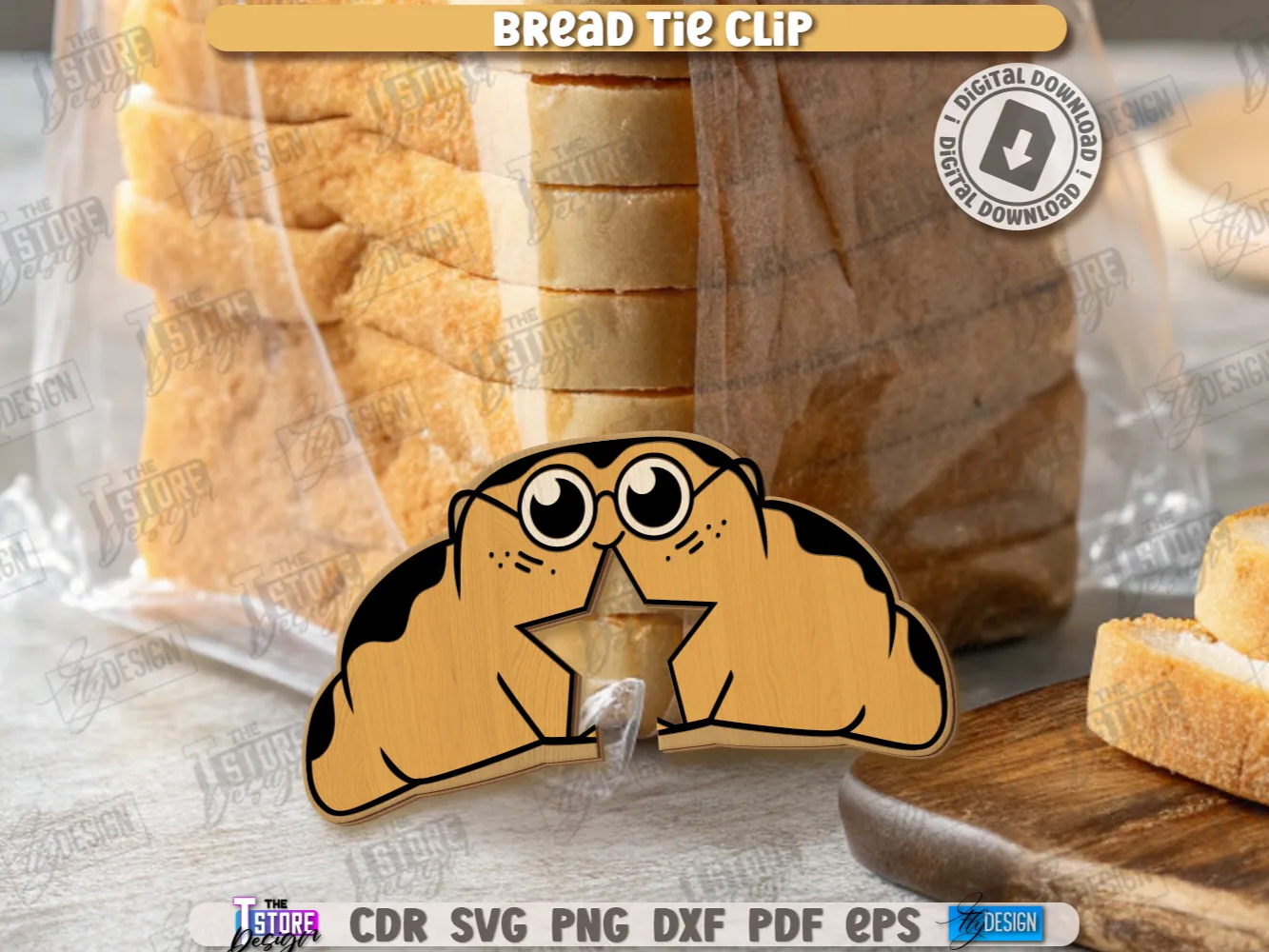 Bread Clip Laser Cut | Bread Bag Clip Holder | Funny Baking Clip SVG ...
