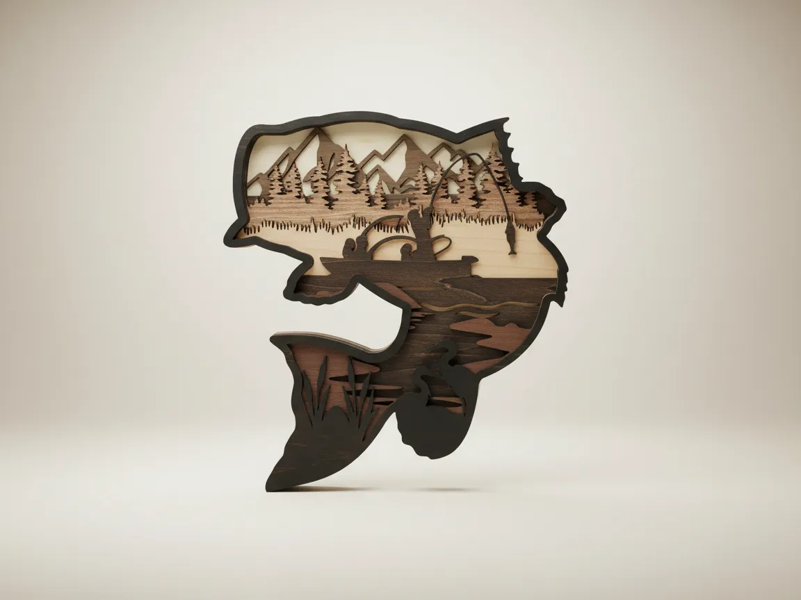 Fishing with Dad- Layered wood wall art | Free Files - Atomm