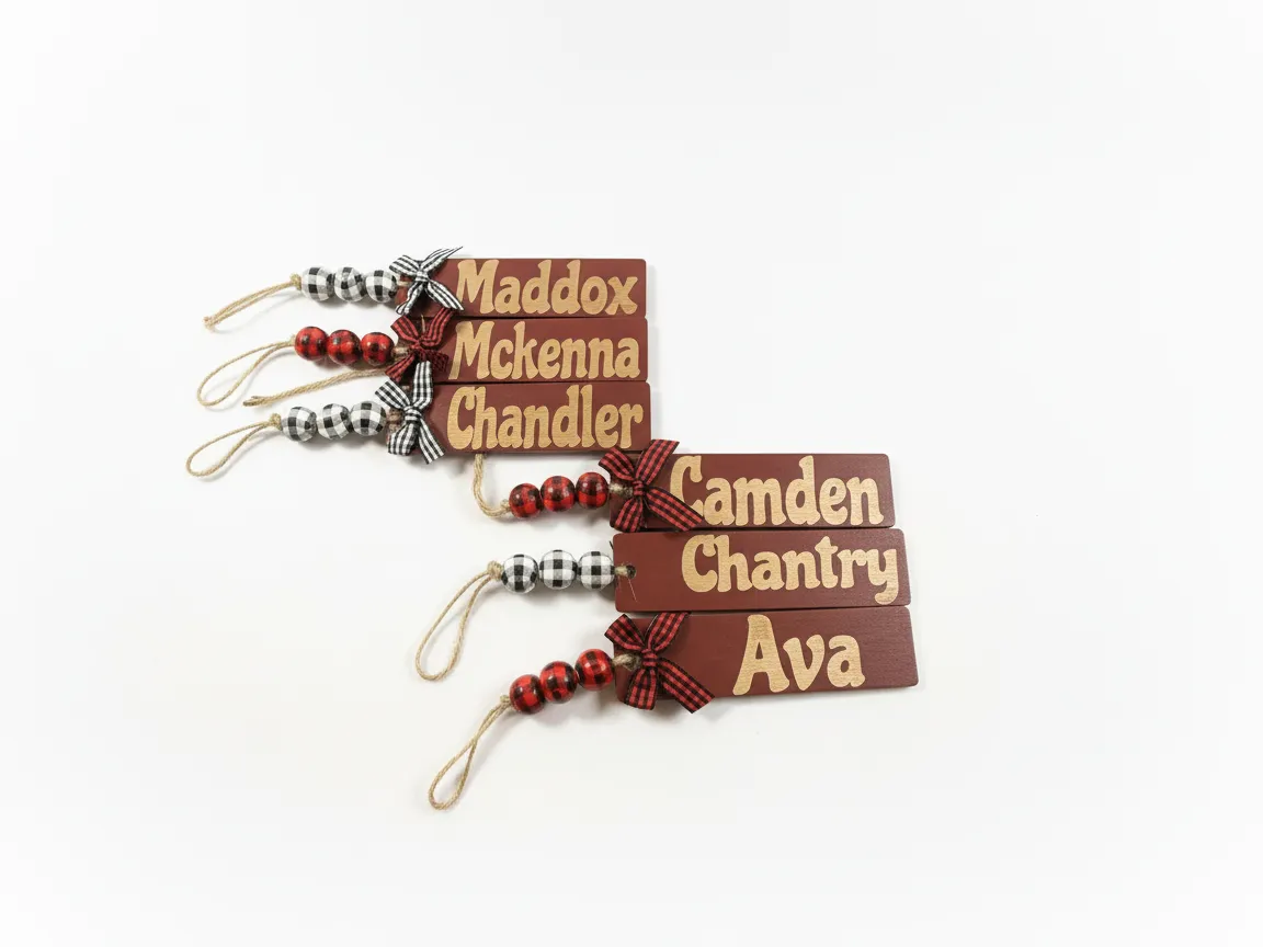 Personalized Wooden Christmas Stocking/Gift/Ornament Name Tags with ...