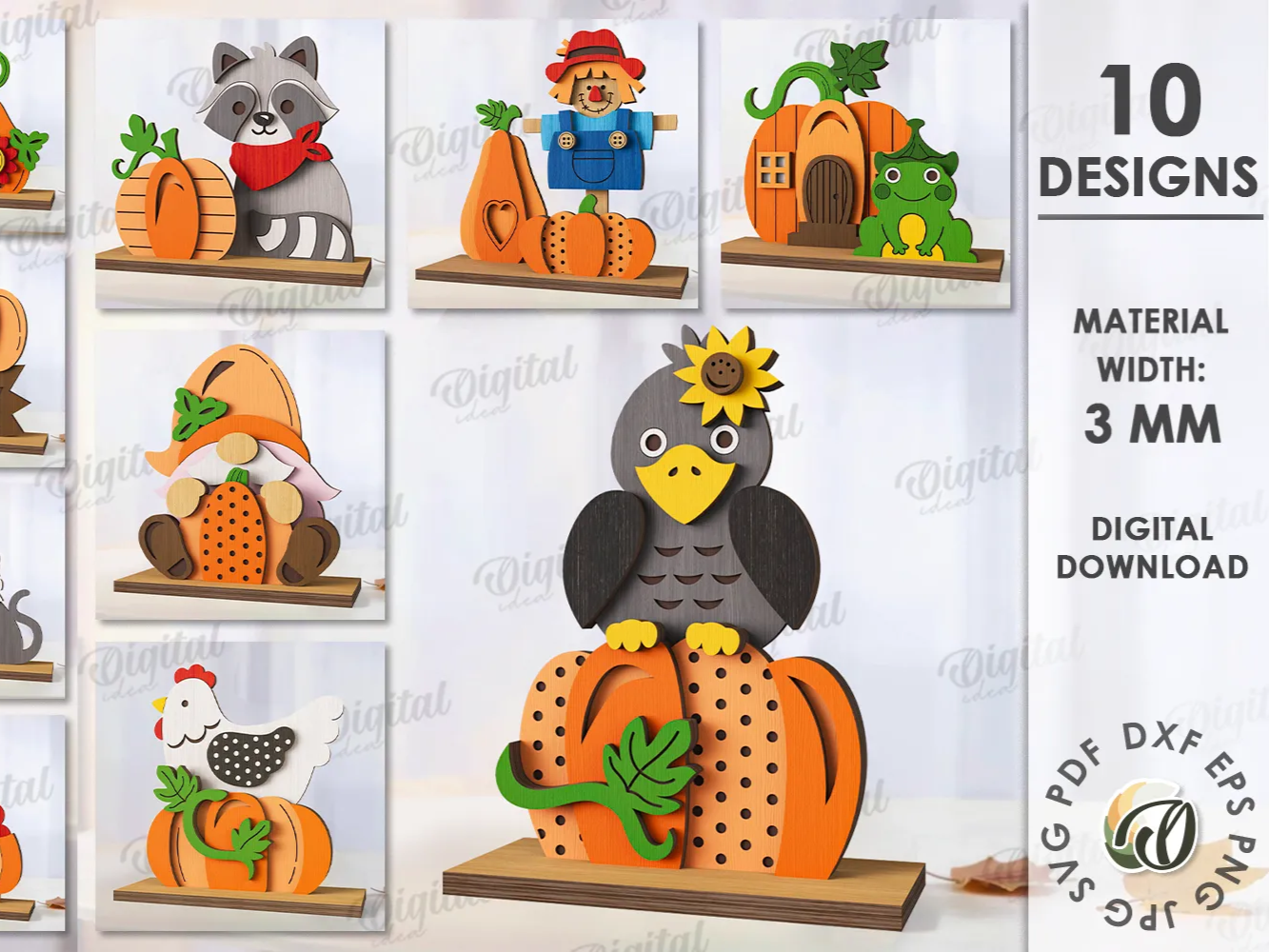 3D Pumpkin shelf sitters bundle. Fall layered stand laser cut. Wooden ...