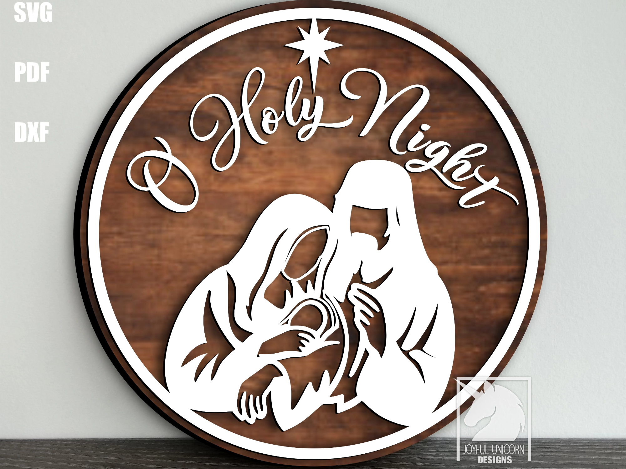 Laser cut and engrave | Nativity Scene Sign SVG, Joseph and Mary Door ...