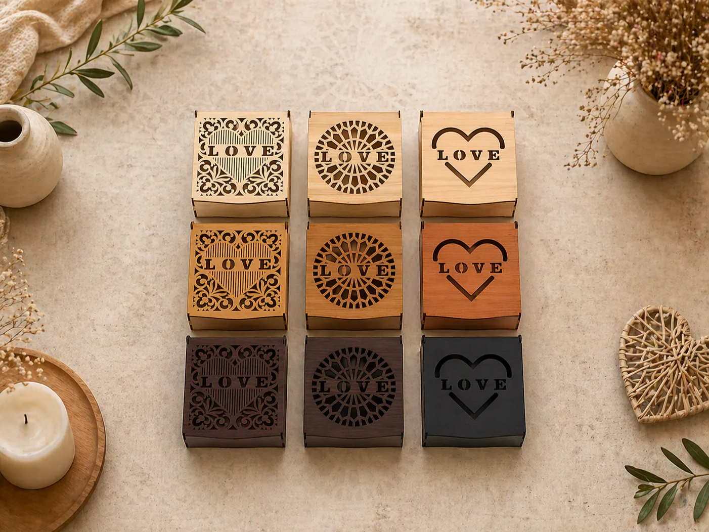 Gift Box SVG Bundle | Love Laser Cut Boxes | Decorative Storage Box ...