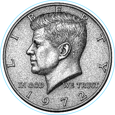 Laser Cut Wooden Kennedy Half Dollar Coin Replica 1972 | Free Files - Atomm