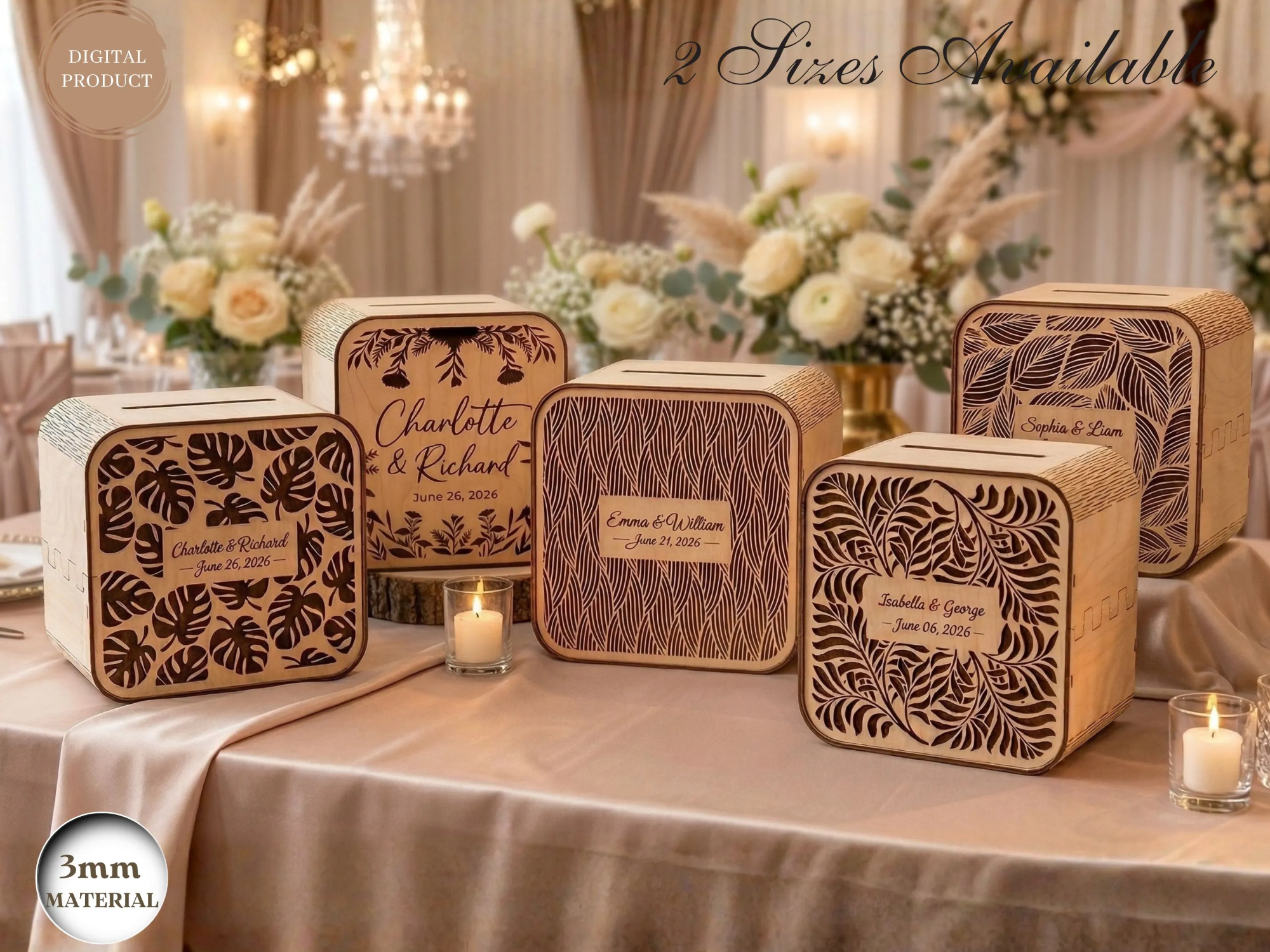 Wedding Card Box Laser Cut Bundle | Ready to Use Files - Atomm