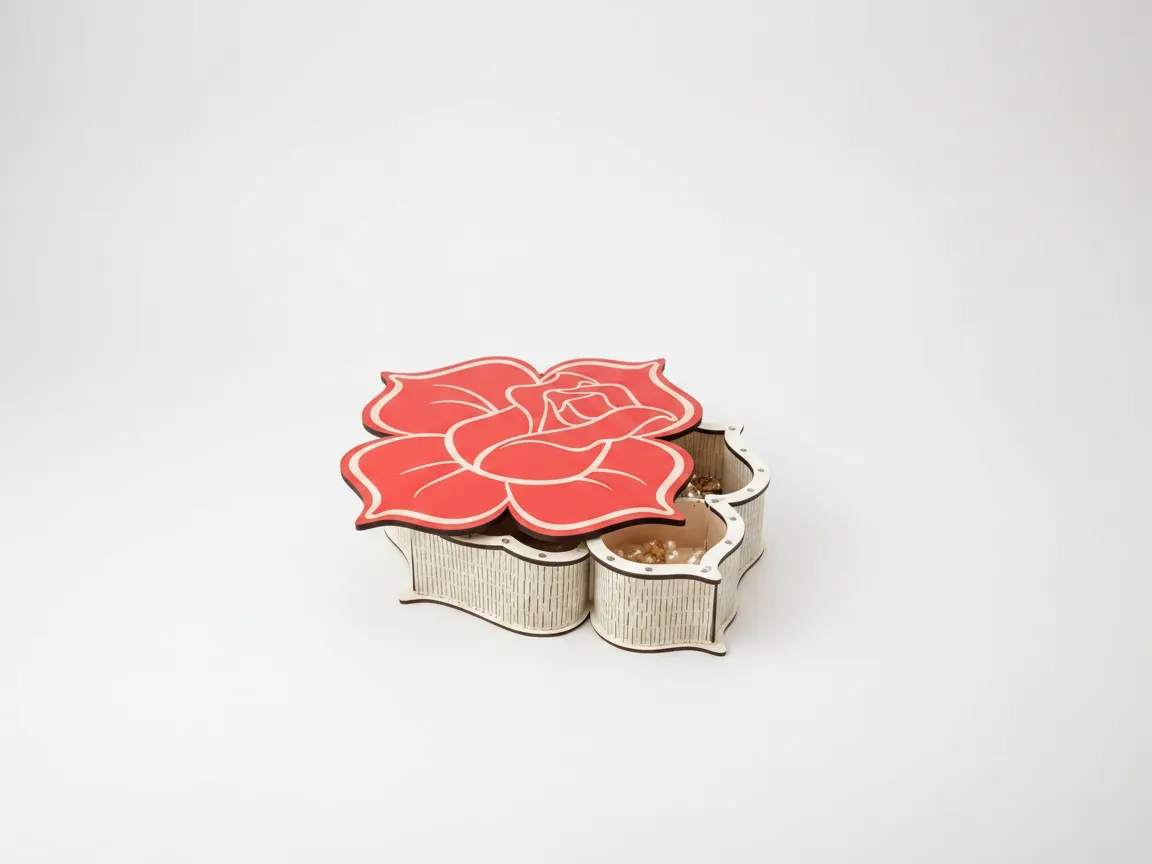 Rose Jewelry Box SVG – Flower Gift Box (Laser Cut File 3mm) | Free ...