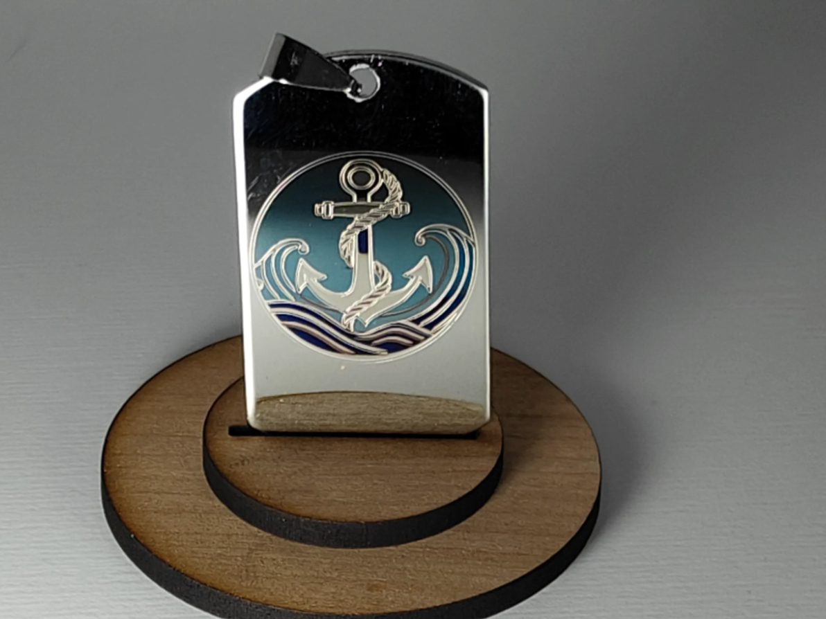 Anchor & Waves Color Engraving Design – Nautical Laser File for ...