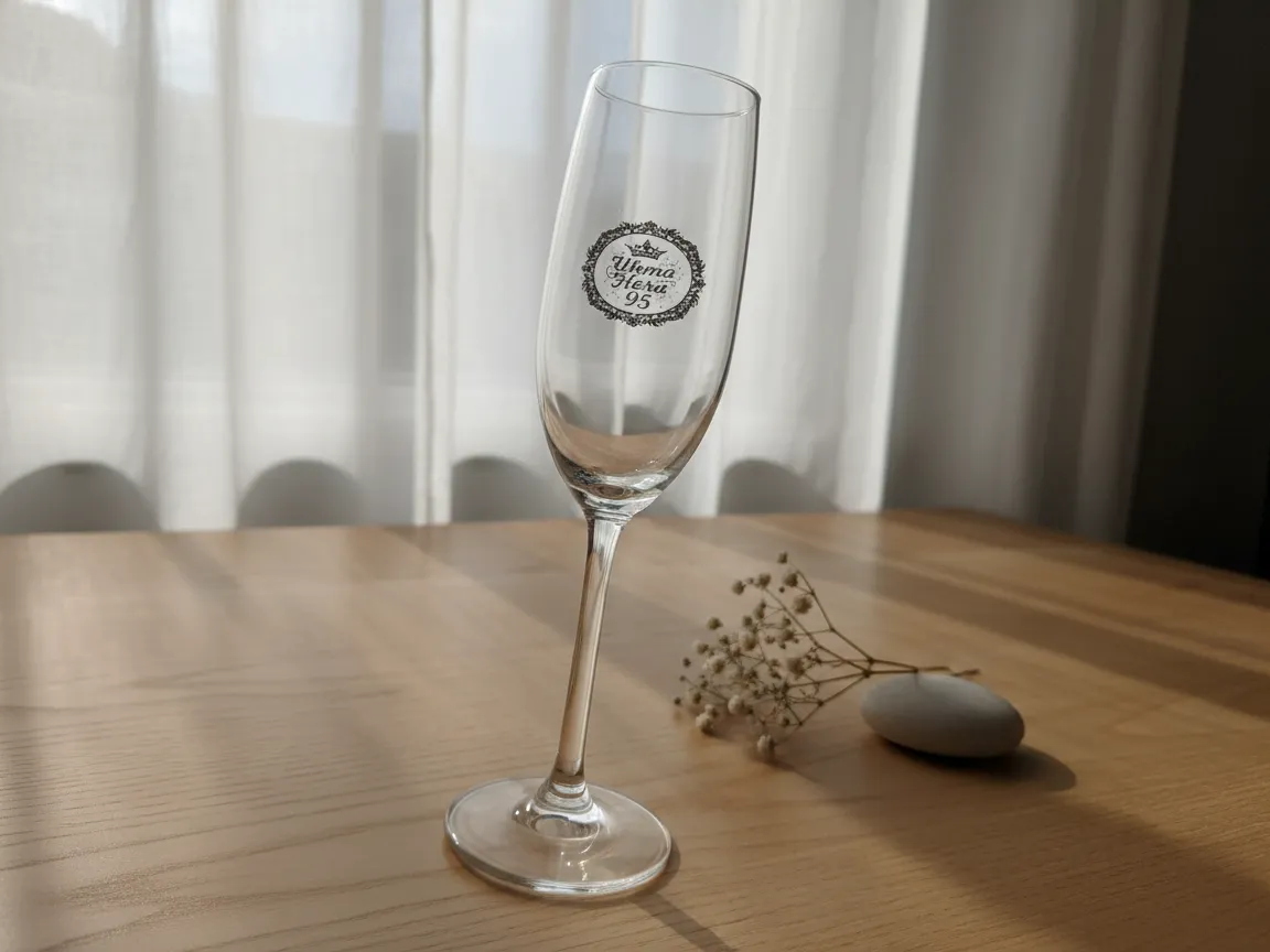 Laser cut and engrave,Foil transfer | Engraved Champagne Flute Glass ...