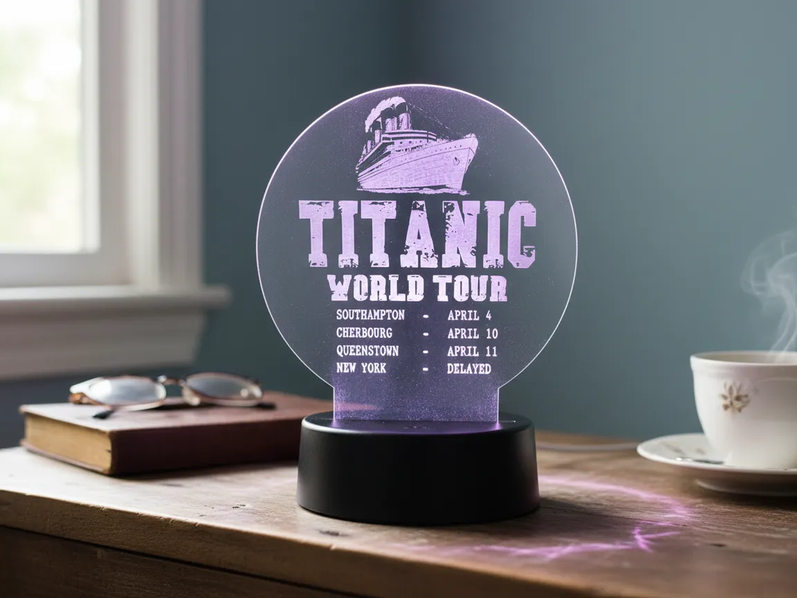 Titanic World Tour Illuminated Circular Desk Sign | Free Files - Atomm