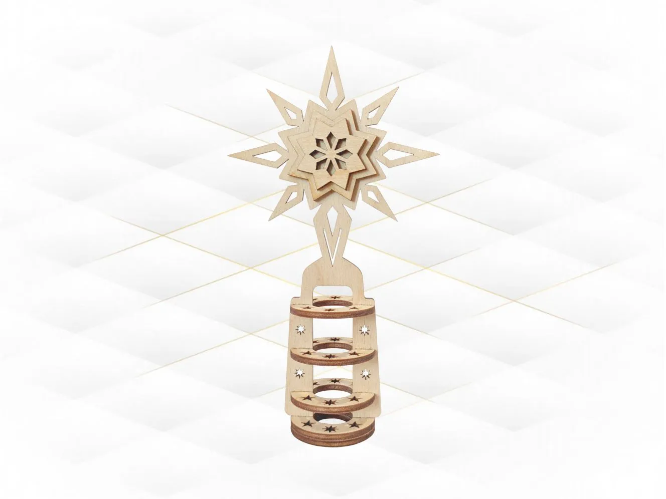 Gift Christmas Tree Topper, laser cut model, Christmas Star. Laser ...
