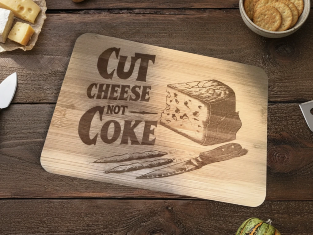 Cut Cheese Not Coke Charcuterie Cutting Board Image File | Free Files ...