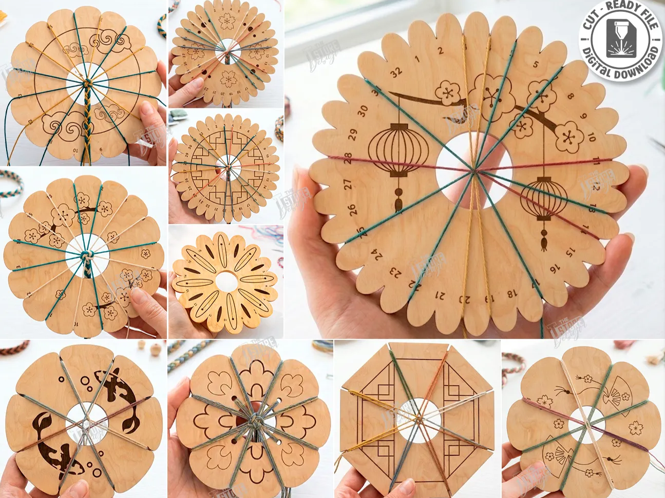 Kumihimo Braiding Disk for Fiber Crafting and Jewelry Making Laser Cut ...