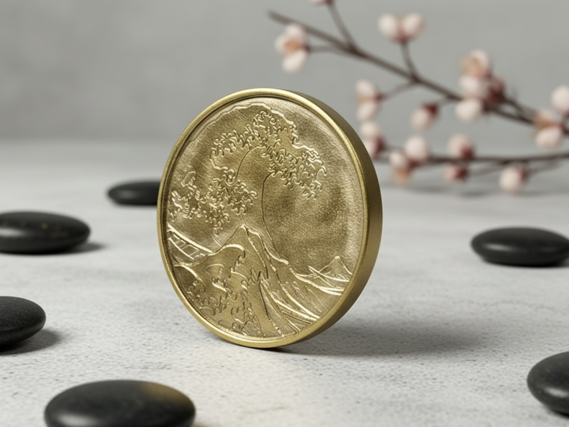 The Great Wave Brass Coin Stepped Depth Map | Free Files - Atomm