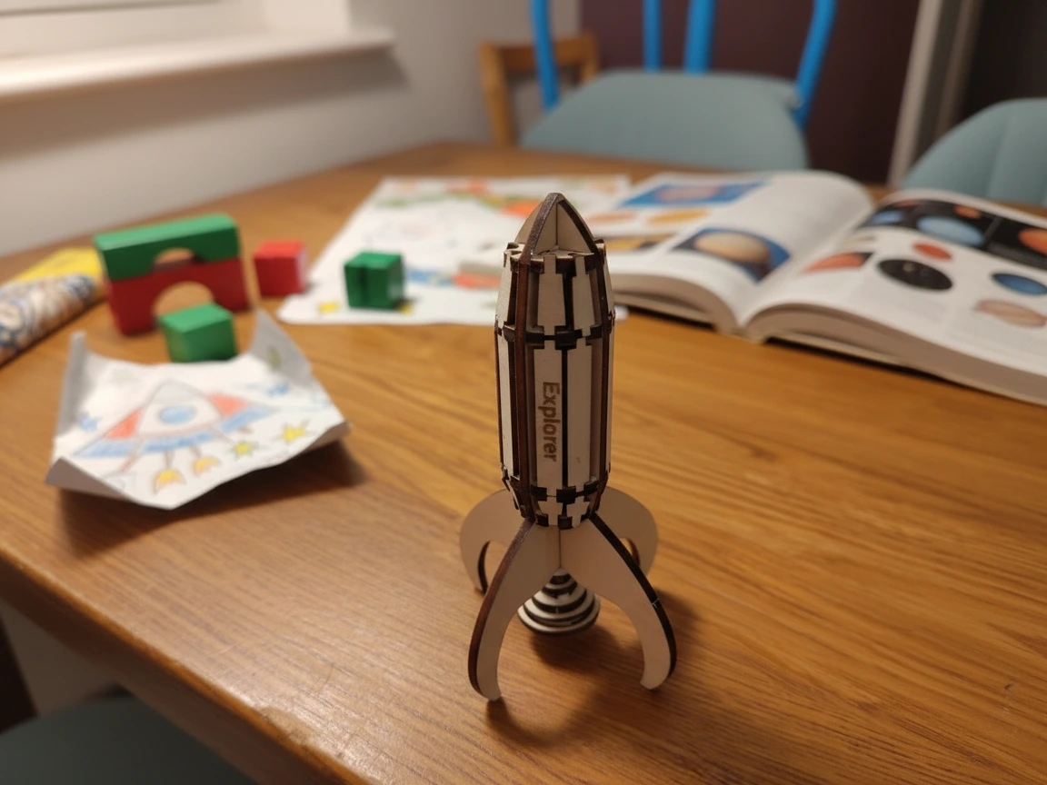 Laser Cut Wooden Explorer Rocket Model Kit - Rakete - Raumschiff - Nasa ...