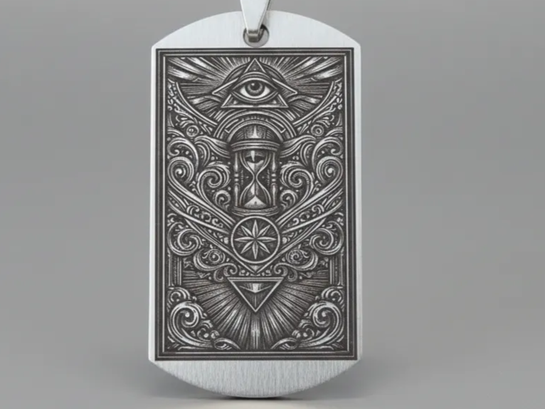 Laser Engraved Mystical Symbol Pendant Necklace in Metal | Free Files ...