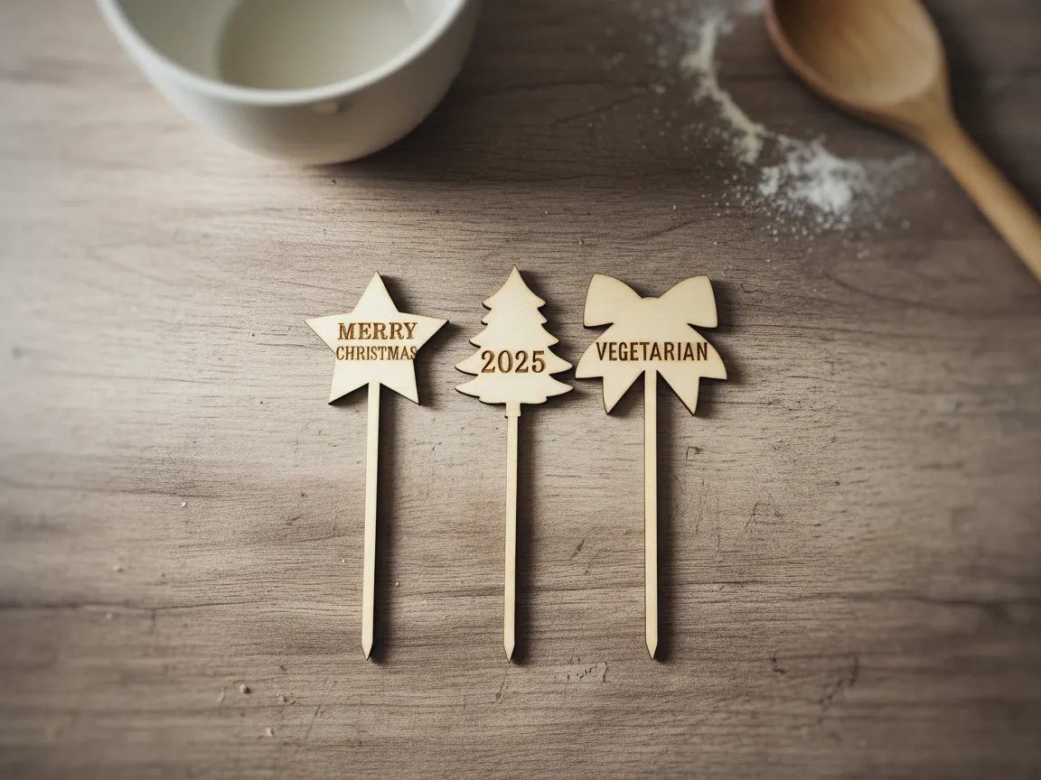 Laser Cut Wooden Christmas Food Markers | Free Files - Atomm