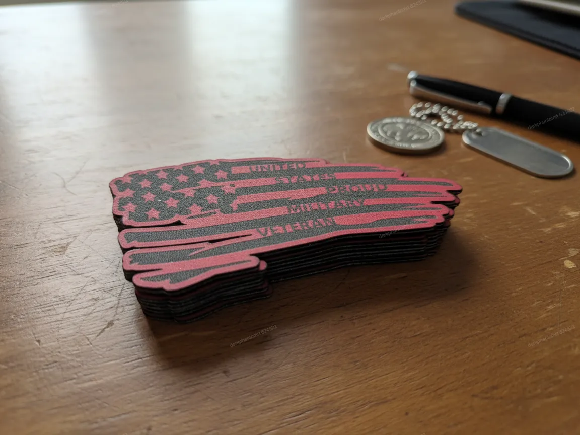 Laser Cut Stacked American Flag Patriotic Iron-On Patches | Free Files ...