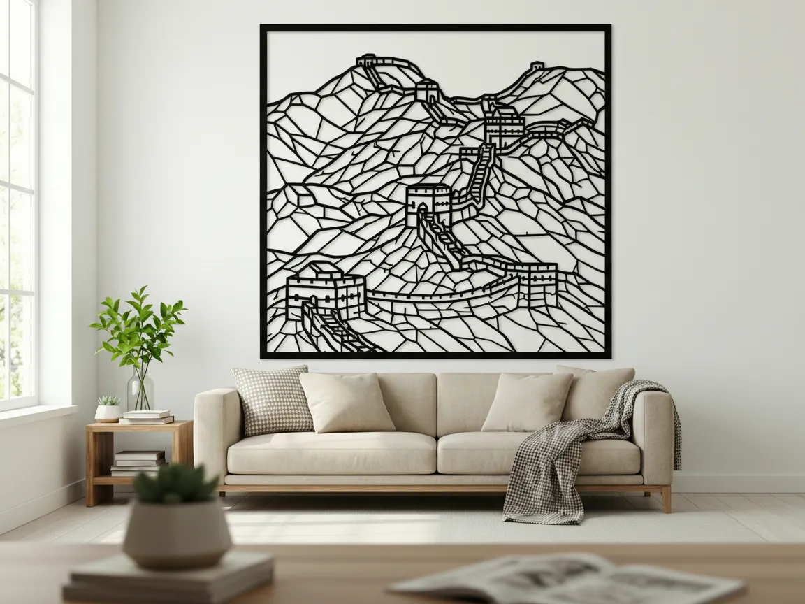 Laser cut and engrave,Blade cut | Laser Cut Wall Art of The Great Wall ...