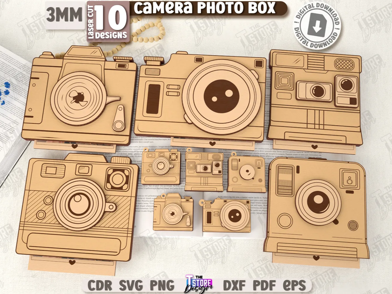 3D Camera Photo Boxes Laser Cut Bundle. Camera Shaped Boxes. Gift Idea ...