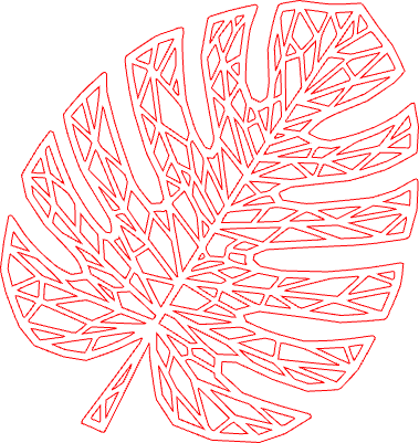 Geometric Monstera Leaf Wall Art SVG | Laser Cut File | Geometric Low ...