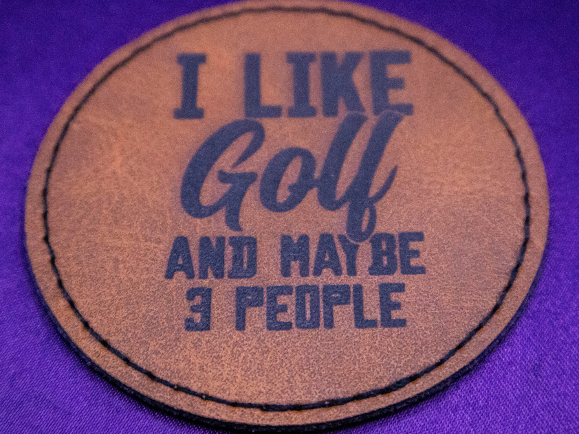 Leather Golf Themed Round Patch with Quote | Free Files - Atomm