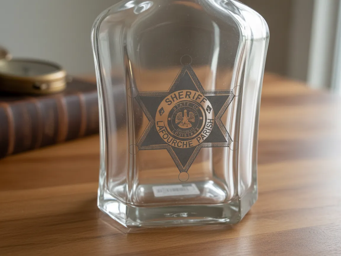 Engraved Glass Decanter with Lafourche Parish Sheriff's Badge | Free ...