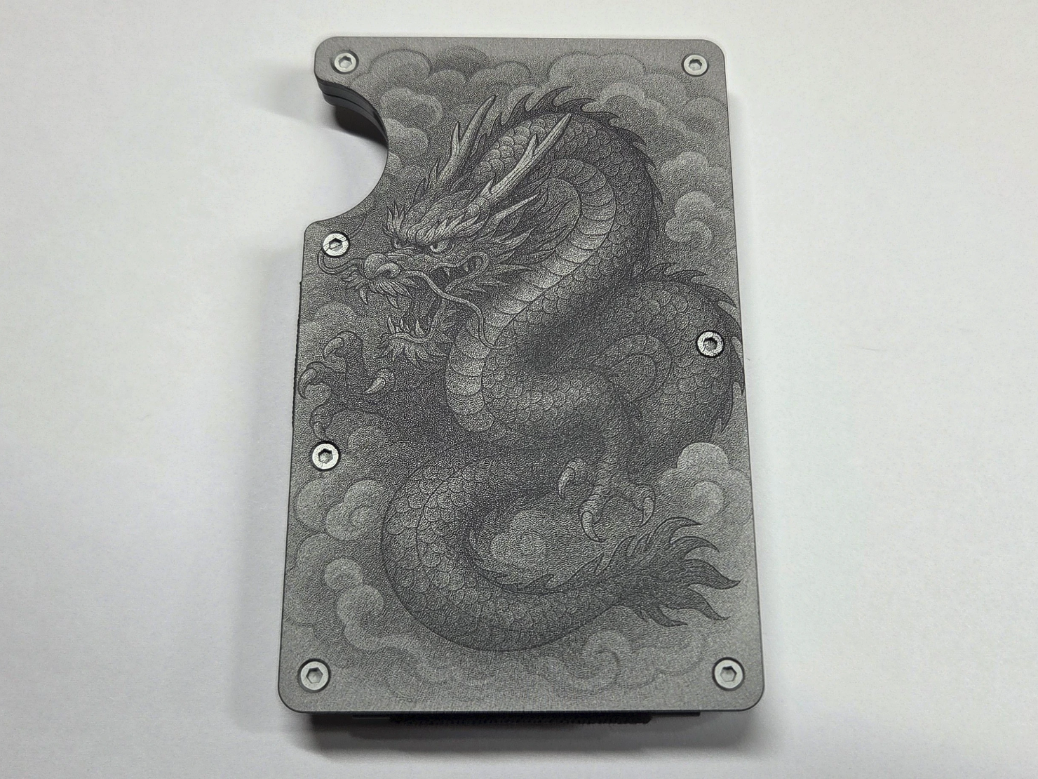 Laser Engraved Metal Wallet with Dragon Design | Free Files - Atomm