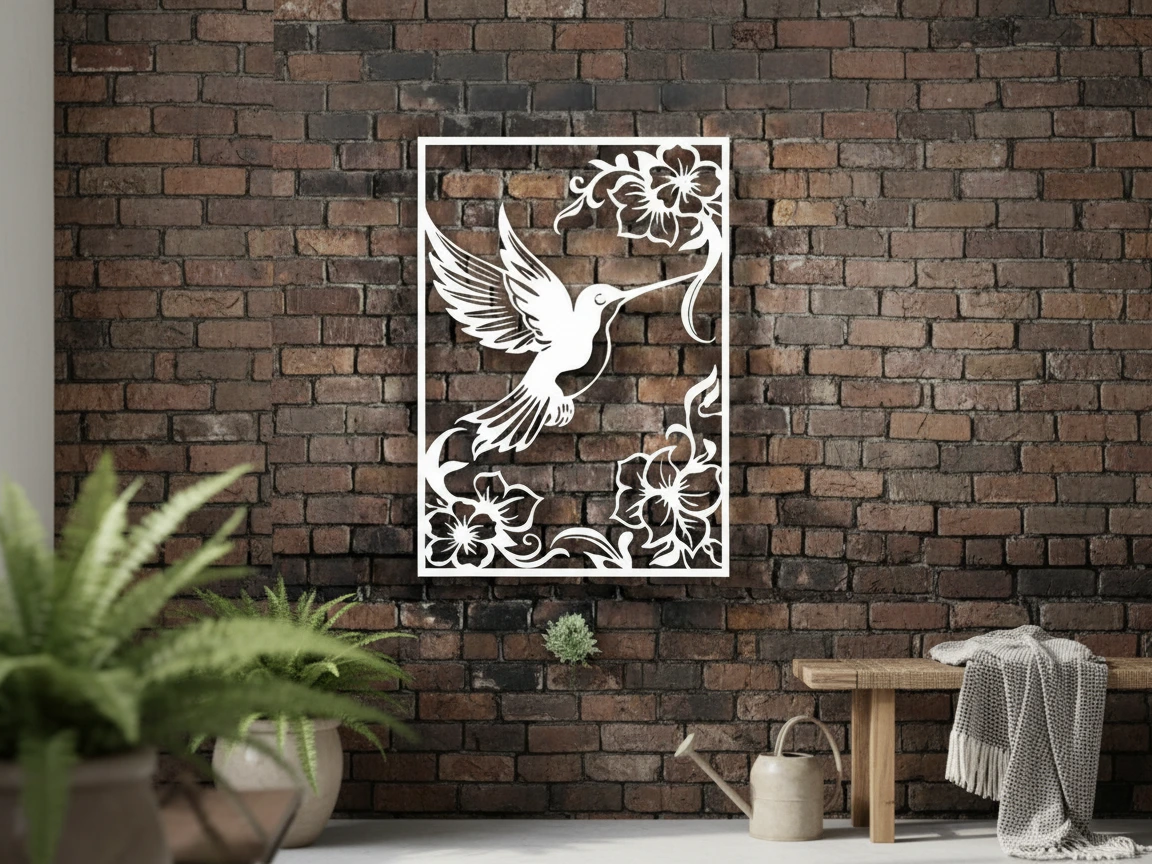 Floral Hummingbird Wall Hanging SVG XCS | Wooden Botanical Decor ...