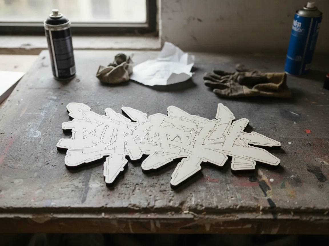 Graffiti Schriftzug aus Holz zum Bemalen | Free Files - Atomm